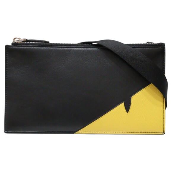 Fendi | Bags | Fendi Monster Wallet Paper Bag Leather Shoulder Bag ...